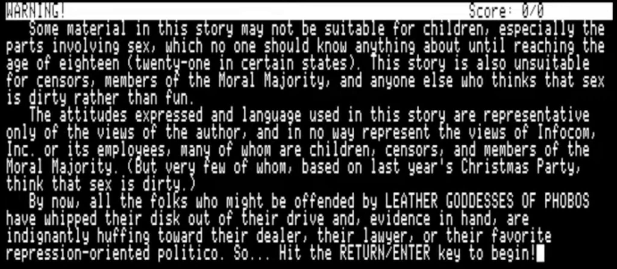 Leather Goddesses of Phobos Cheats & Cheat Codes for PC - Cheat Code Central